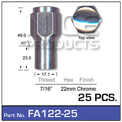 NICE PRODUCTS Chrome Nut pk25 FA122-25 FA122-25 | eBay