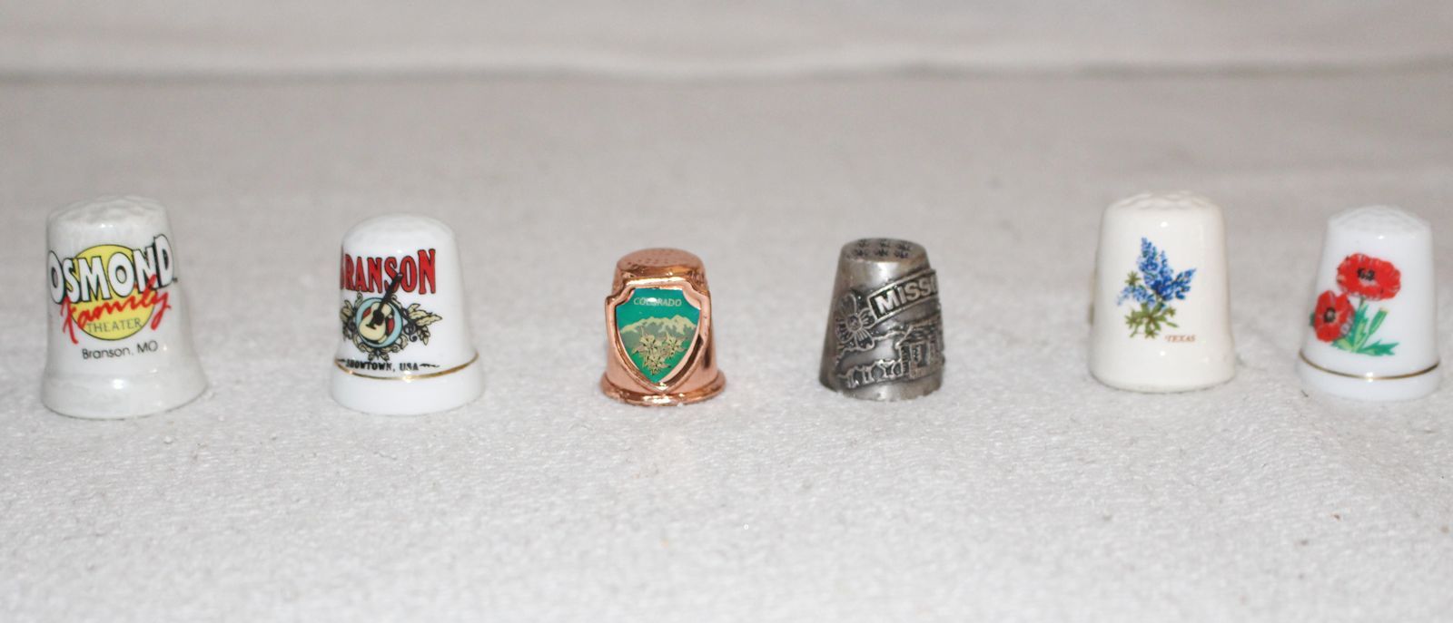 Set of Six Collectible Thimbles Porcelain & Metal | eBay