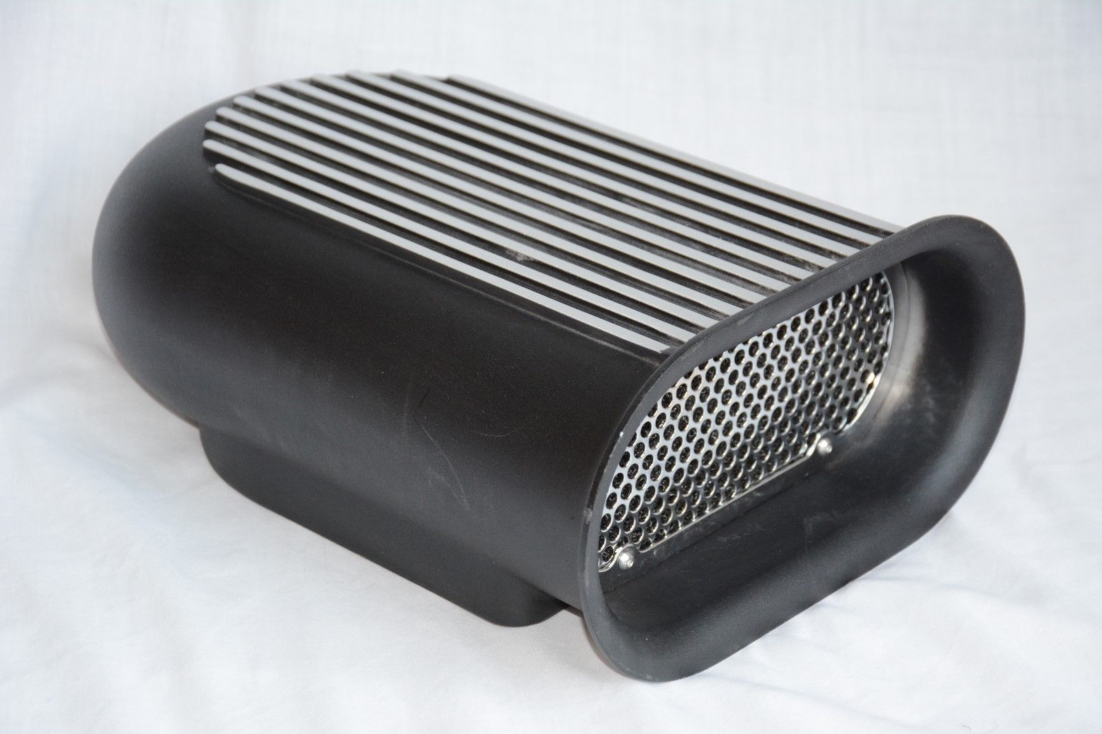 14" Black Aluminum Hilborn Finned Hood Scoop Air Cleaner 4 Barrel Carb ...