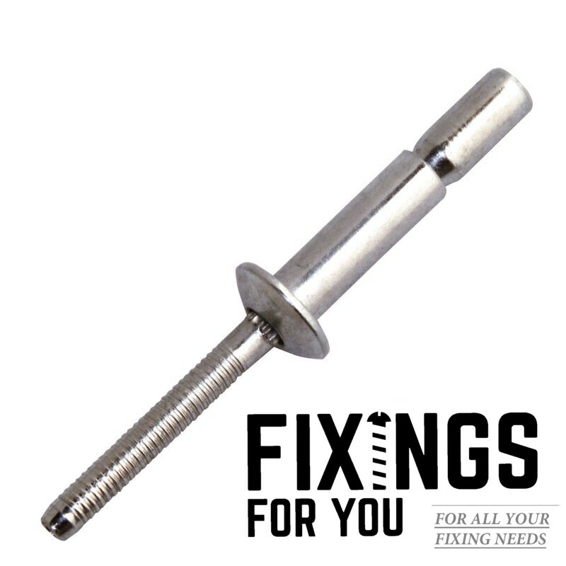 STRUCTURAL STEEL POP RIVETS DOME HEAD MONOBOLT HIGH TENSILE (4.8MM-6 ...