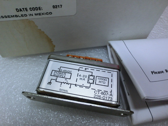 Hycal Sensing CT-807-A temperature transmitter,HCT-807-A-Z,0/36C,Unused ...