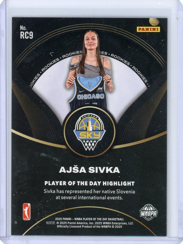 2025 PANINI WNBA PLAYER OF THE DAY AJSA SIVKA #RC9 ROOKIE ORANGE /199 SKY RC | eBay
