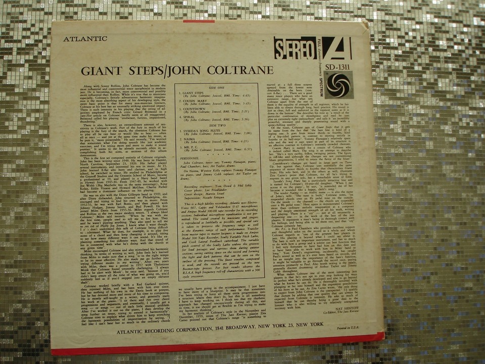 John Coltrane ~ Giant Steps ~ Vintage 1968 reissue LP Atlantic – SD ...