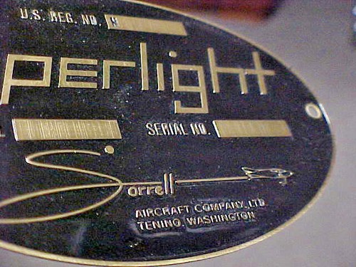 Sorrell Hiperlight Aircraft Thunderbird Data Plate Acid Etched Brass | eBay