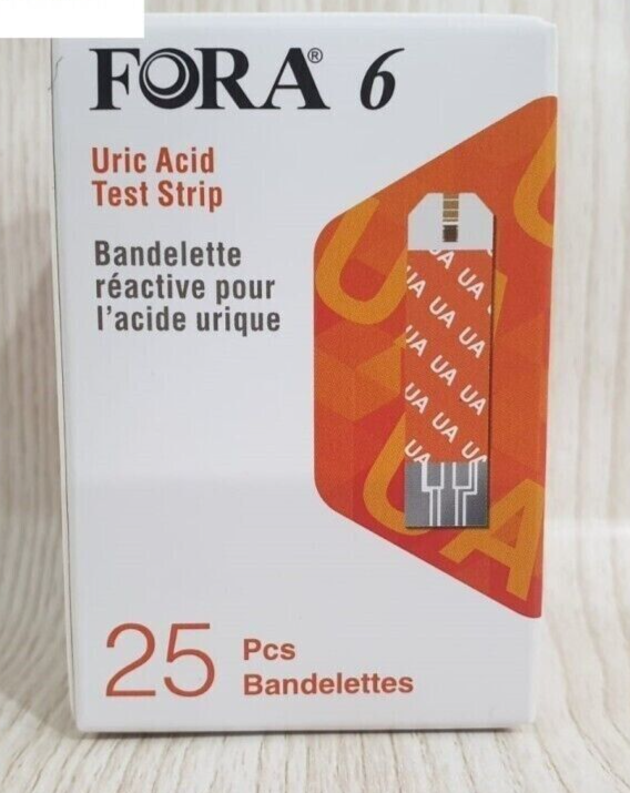 1 Box ( 25 Strips ) Fora 6 Plus/Connect URIC ACID Test Strips - EXP ...