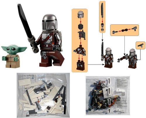 LEGO Mandalorian & Grogu minifigures + Darksaber (NEW NEVER BUILT ...