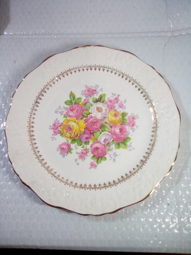 Edwin M Knowles China Co Plate Made In USA Floral Roses pattern 9" | eBay