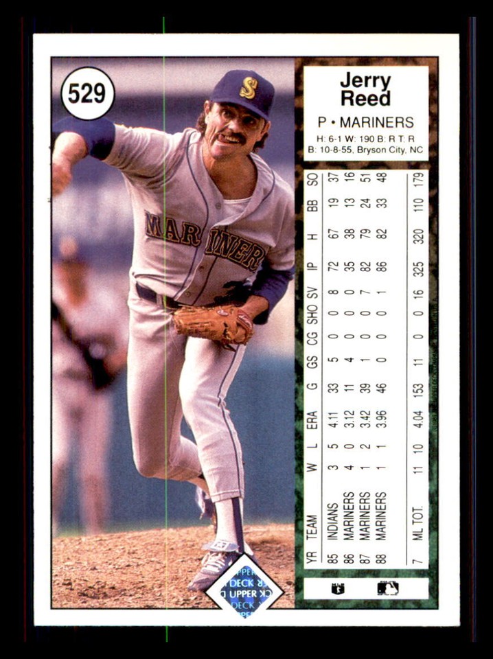 1989 BASEBALL 1989 Upper Deck Jerry Reed Seattle Mariners #529 1 | eBay