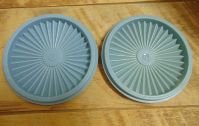 Vtg Tupperware Dusty Blue Lids #812 ONLY for Servalier Bowl #1323 LOT ...