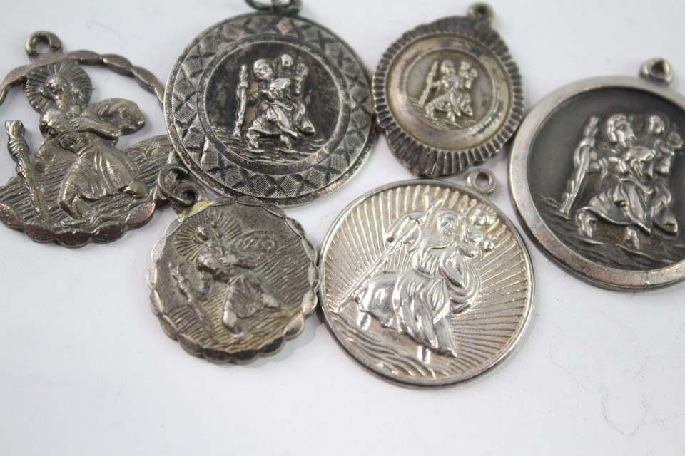 Sterling Silver Pendants St Christopher Georg Jensen Cutwork Protect x ...