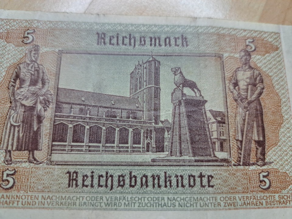 5 Reichsmark Reichsbanknote Berlin German Empire Ww2 1942 | eBay