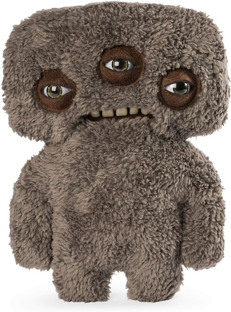 Fuggler 9in Funny Ugly Monster Annoyed Alien 3 Eyed Blue Fuzzy RARE for ...