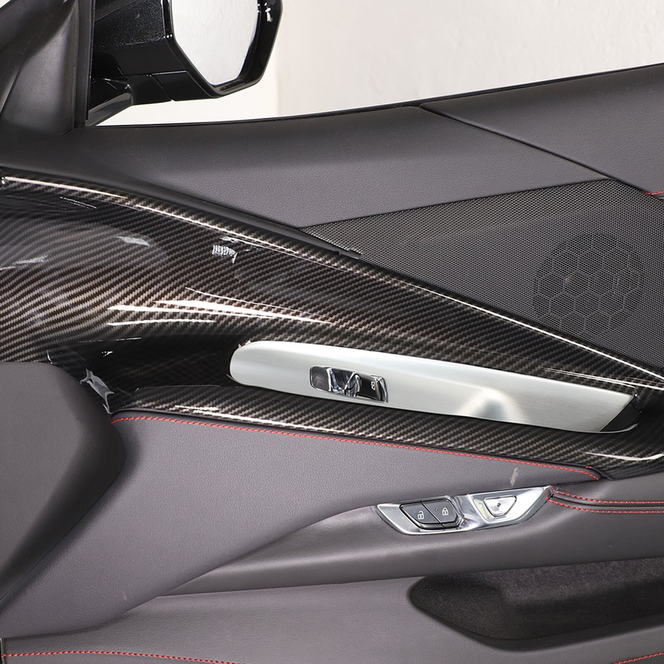 Carbon Fiber ABS Dash Interior Set Tirm Cover Package Fits Corvette C8 ...