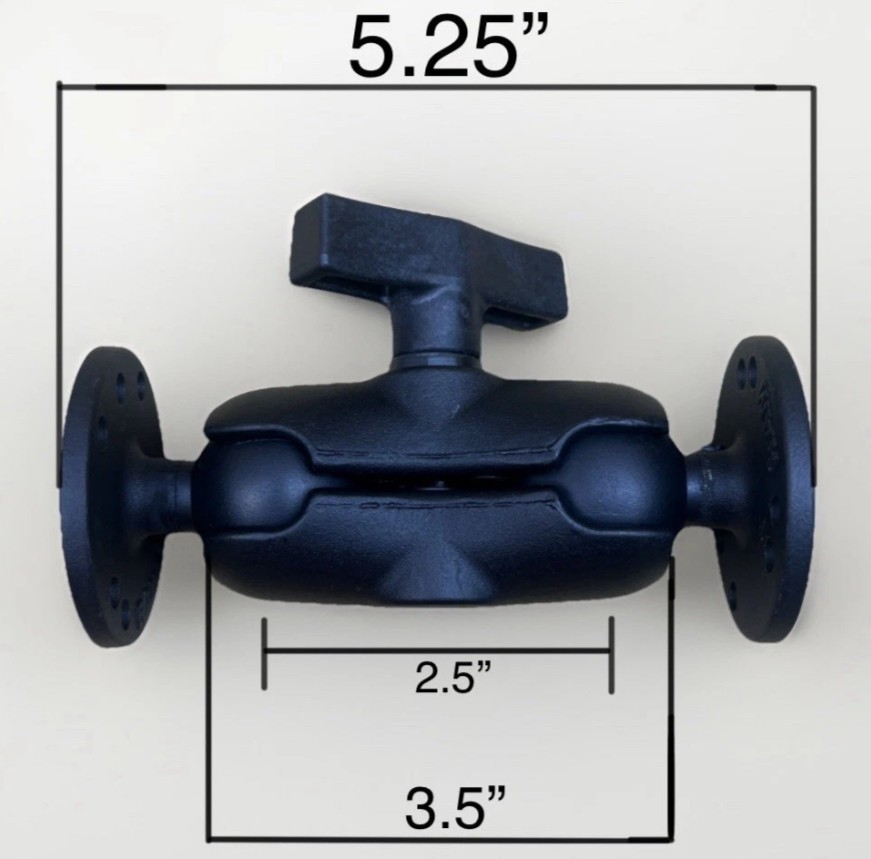 RAM Mount Double 1.5" Ball Round Plate With Short Socket Arm Assembly ...