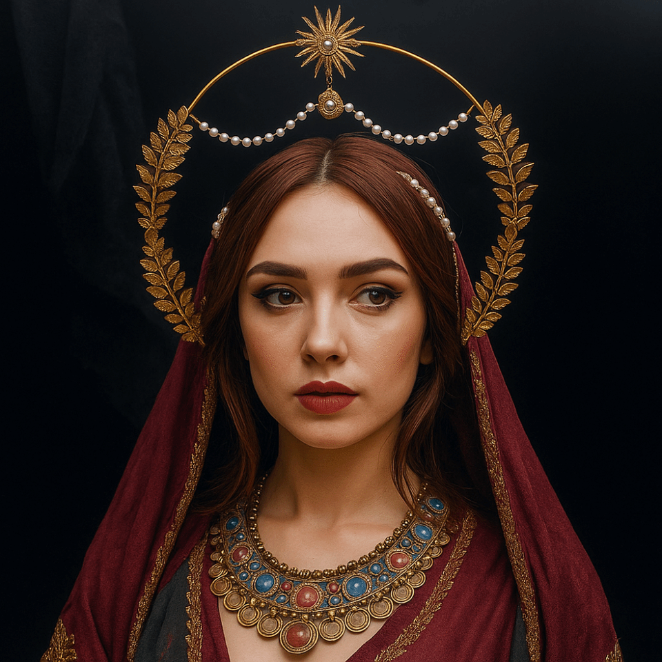 Gold Baroque Crown Star Tiara Headdress Fashion Halo Headband Hair ...