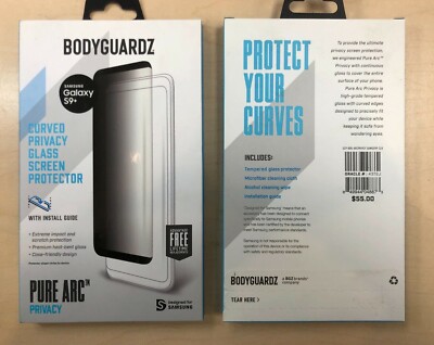 BodyGuardz Pure Arc Privacy Samsung Galaxy S9+ , S9 Plus Curved ...