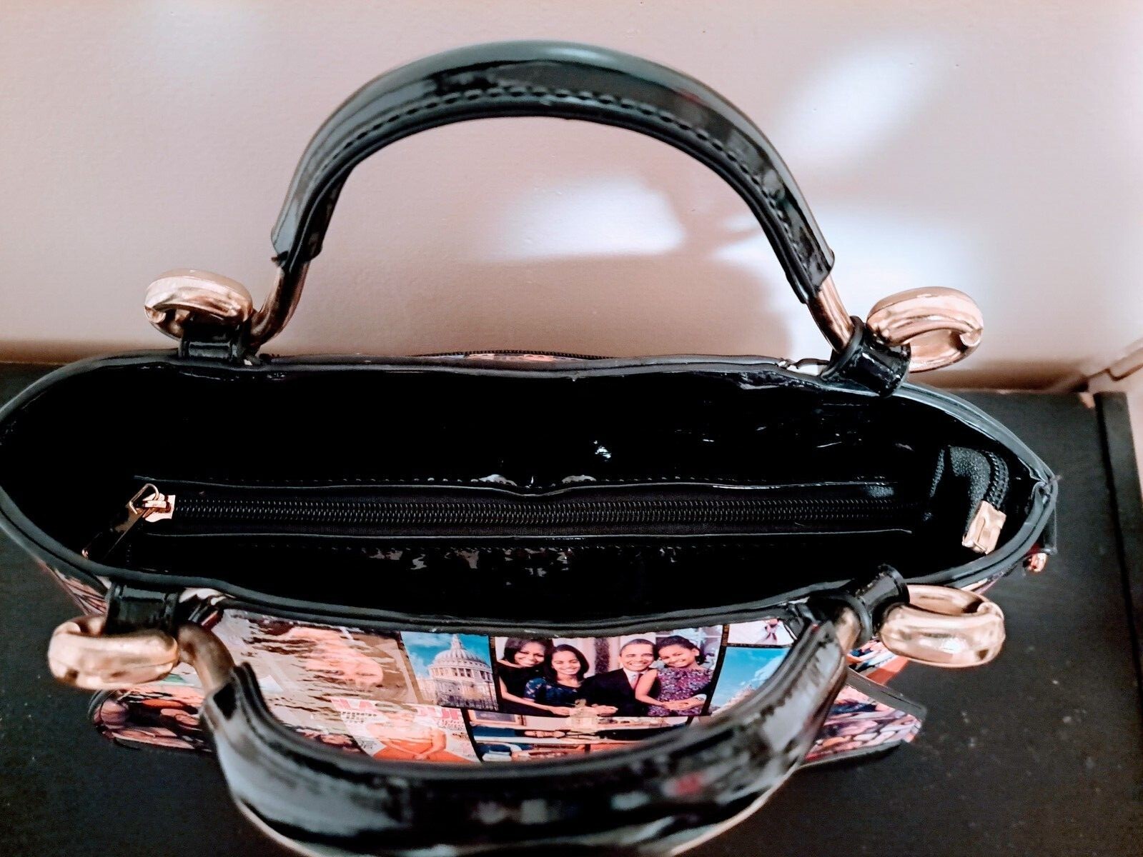 First Lady Michelle Obama Patent Leather Vintage Purse with Matching ...