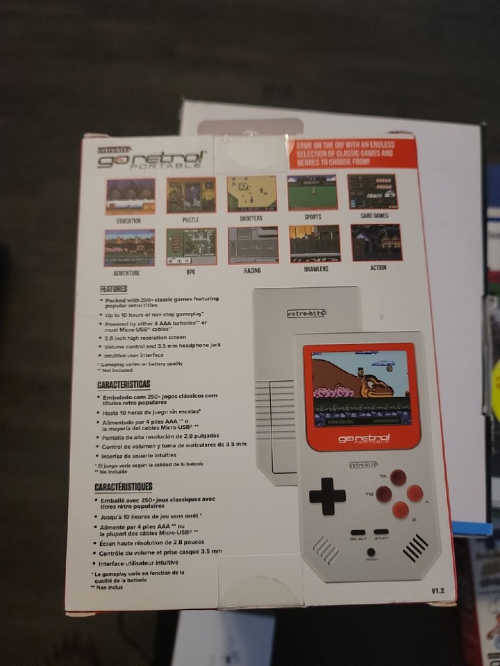 Retro-Bit Go Retro Hi Resolution Screen Portable 250+ Game Player For ...