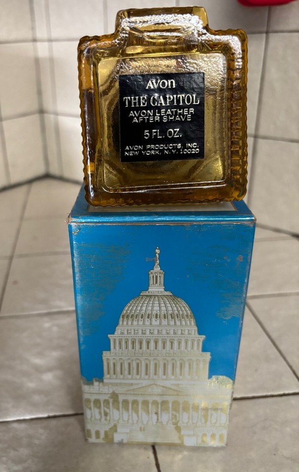 Avon The Capitol Leather After Shave Bottle (Empty) w/ Box | eBay