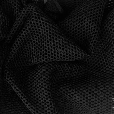 BLACK FISH NET AIRTEX MESH FABRIC NATURAL STRETCH MATERIAL 2 MM HOLES ...