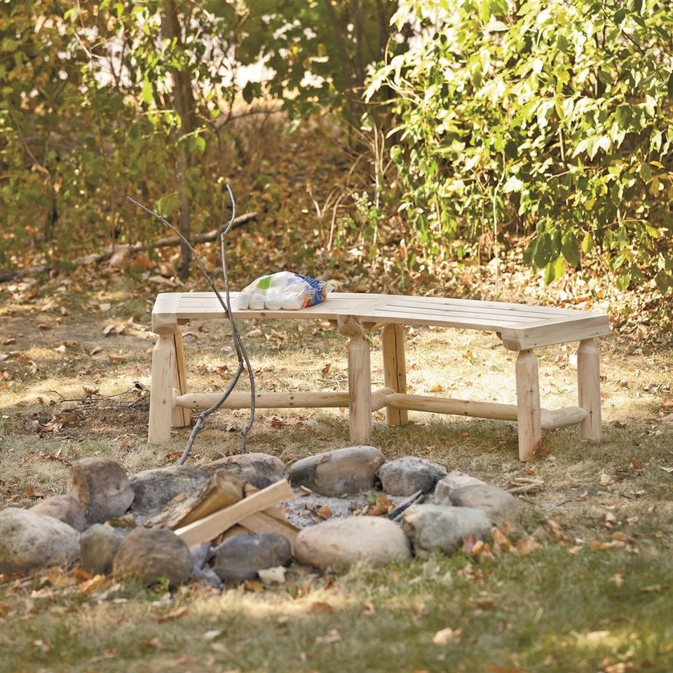 CASTLECREEK Log Fire Pit Bench 885344708481| eBay