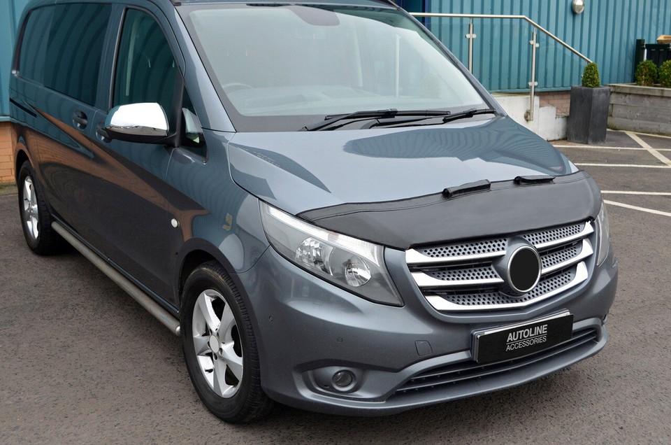 Black Front Bonnet Bra Protector (Half) To Fit Mercedes-Benz V-Class ...