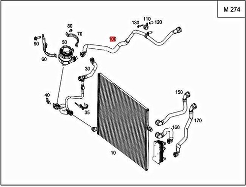Genuine MERCEDES Glc C238 C253 W213 X253 Coupe Sedan Coolant hose ...