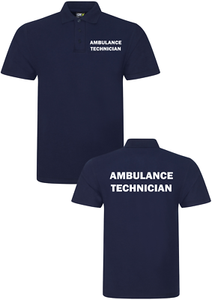 AMBULANCE TECHNICIAN POLO SHIRT WORKWEAR MEDICAL FIRST AID HEALTH CARE ...