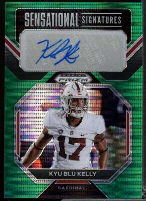 Kyu Blu Kelly 2023 Prizm Draft Picks Sensational Signatures Green ...