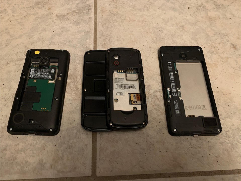 3 x Nokia Lumia & Tracfone Old School Vintage Cell Phones Wholesale Lot ...