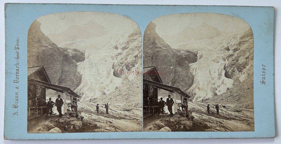 Switzerland Rosenlaui Glacier Alpine Shelter c1863 Photo A. Braun ...