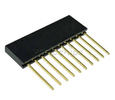 100PCS 2.54mm 10 Pin Long Legs Single Row 11mm Long Pin Female Header ...