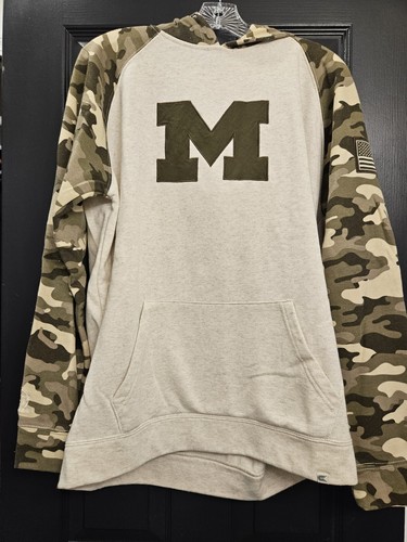 Michigan Wolverines Camo Colosseum Mens Large Hoodie Tan Green | eBay