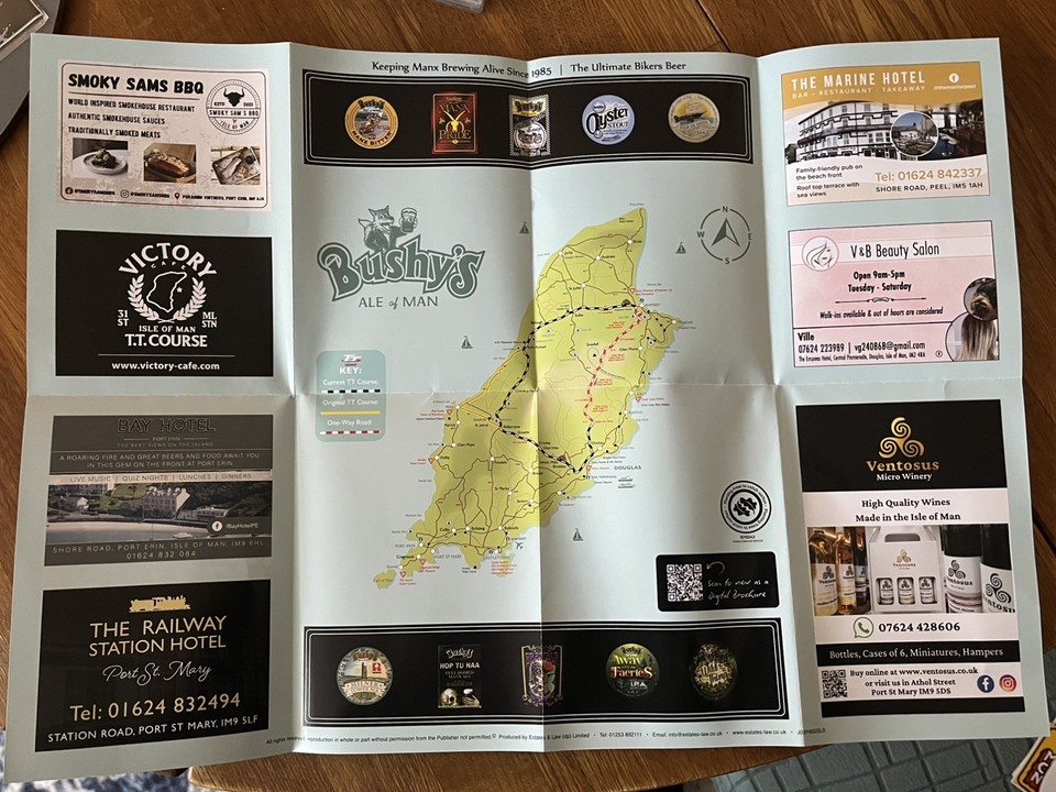 2024 Bushy`s Brewery Isle of Man TT Races Sticker Beer Mat + Brochure ...