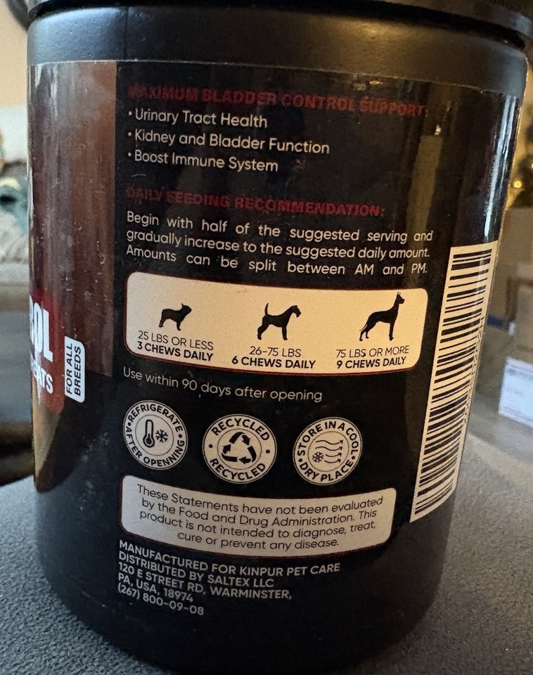 Kinpur Dog Bladder Control Urinary Kidney Support Duck Flavor 180c ...