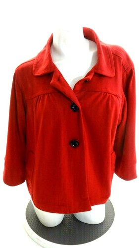 JKLA WOMEN'S RED BUTTON UP POLYESTER JACKET SIZE 1X | eBay