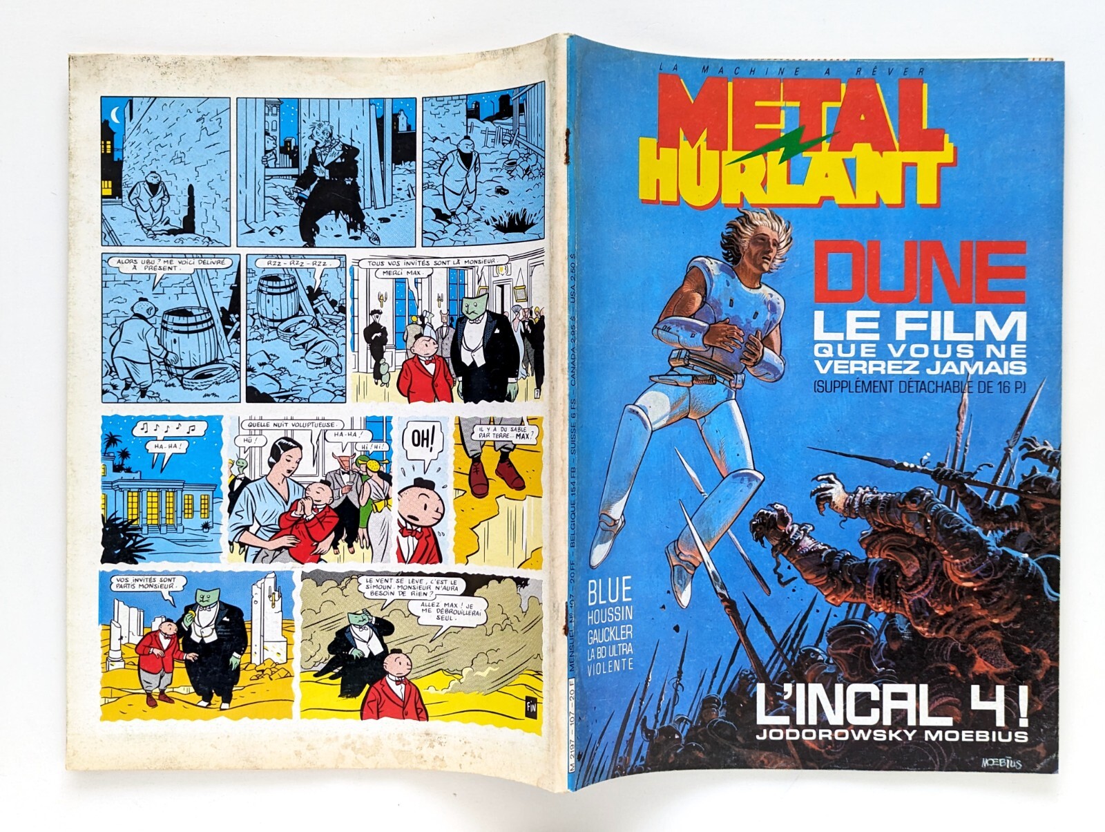 METAL HURLANT magazine #107 Alejandro Jodorowsky, Moebius, DUNE, INCAL ...