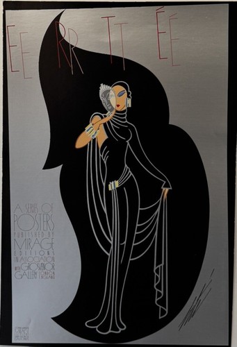 Erte "Crystal Mask" - 1978 on silver foil Mirage Editions signed Litho ...
