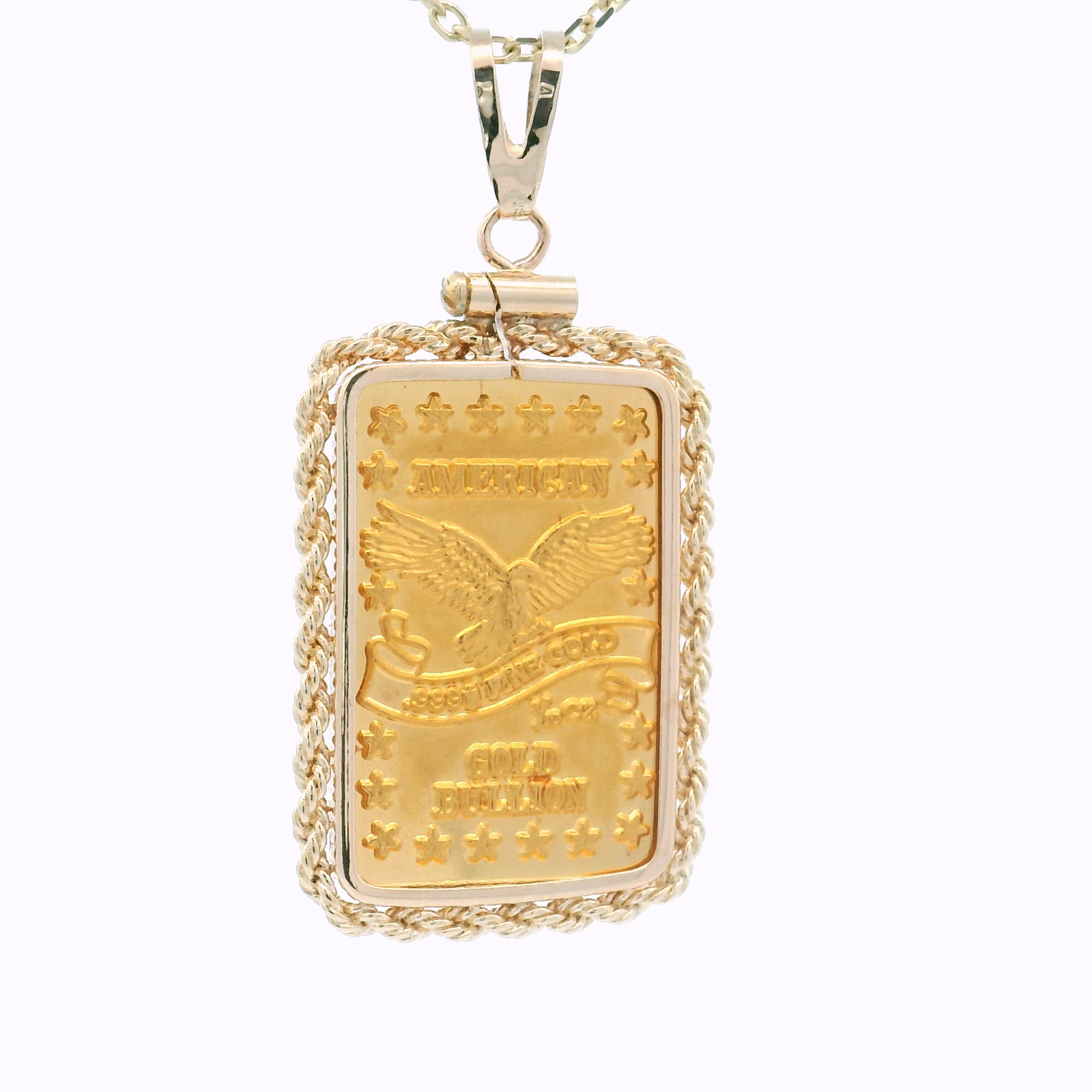 1/10 Oz American Gold Bullion in 14K Gold Rope Frame | eBay
