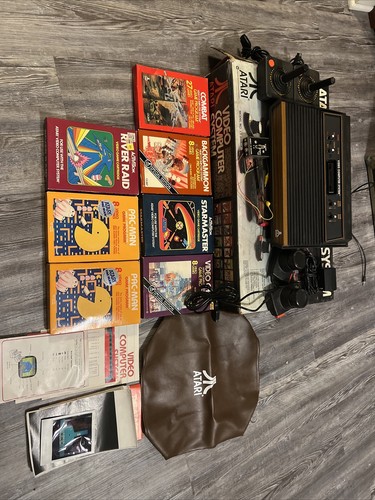 Vintage Atari CX-2600A Console Video Computer System W/ Box And Games ...