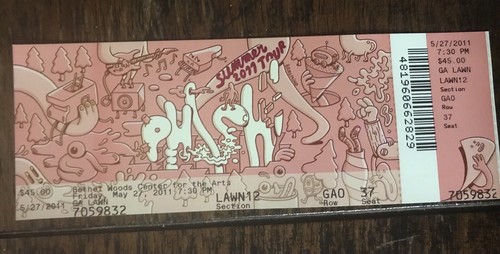 Phish TICKET STUB Bethel Woods New York NY Poster 5/27/11 Print 2011 ...