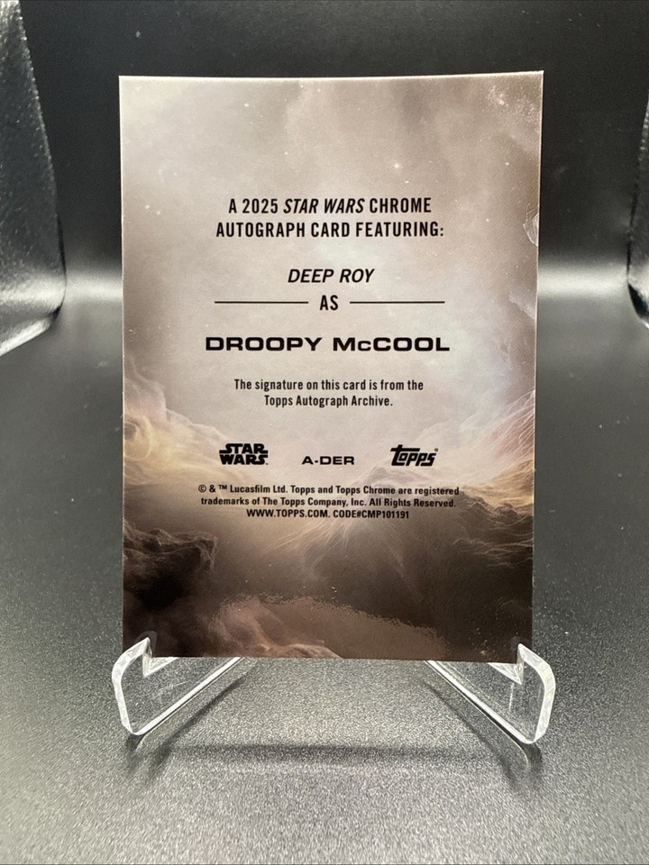 Droopy Mccool 2025 Topps Chrome Star Wars Kamino Purple Refractor Auto ...