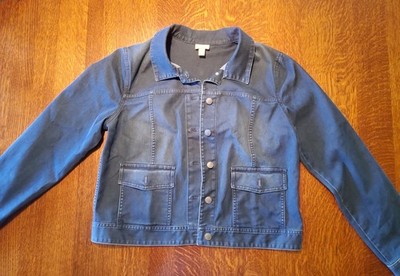 J. Jill Denim Jean Jacket Women's M Blue Trucker Button Front Stretch ...