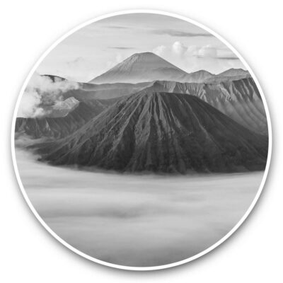 2 x Vinyl Stickers 7.5cm (bw) - Mount Bromo Indonesia Volcano Mountain ...