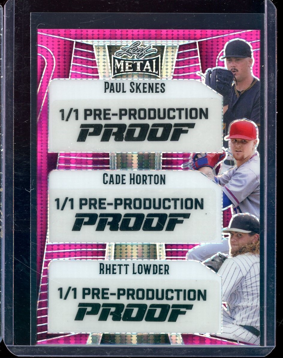 2023 Leaf Metal Proof Pulsar Pink Paul Skenes Cade Horton Rhett Lowder ...