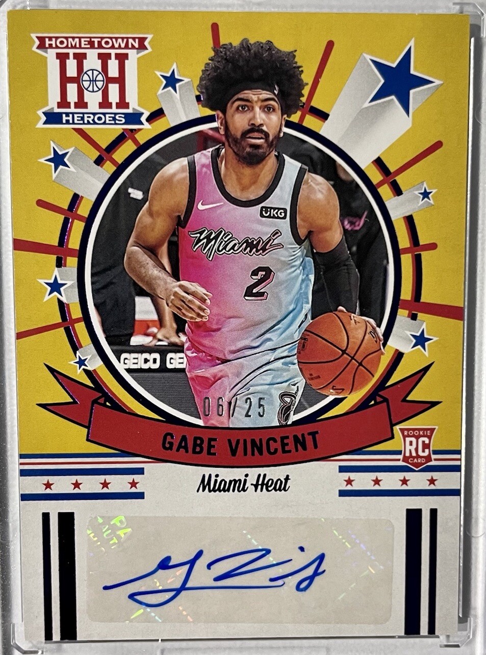 2020-21 Panini Chronicles Gabe Vincent Hometown Purple Rookie Auto ...