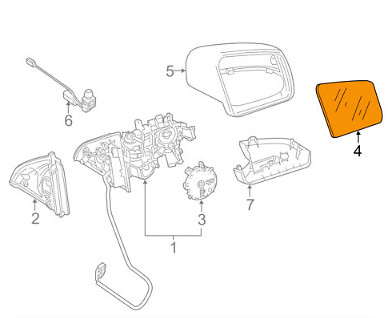 NEW MERCEDES BENZ GLS X166 FRONT RIGHT DOOR MIRROR GLASS A1668101419 | eBay