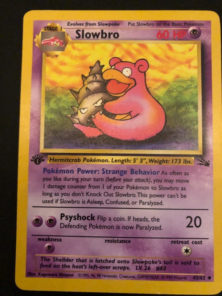 Pokémon TCG Slowbro Fossil 43 Regular 1st Edition Uncommon | eBay