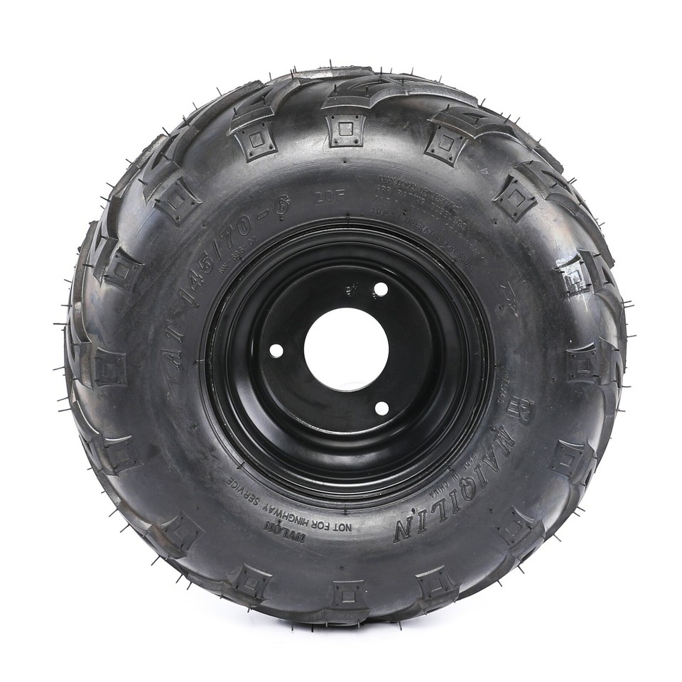 2 Pack 6" inch Wheel 145x70-6 145/70-6 Tire Rim + Front Drum Brake Hub ...