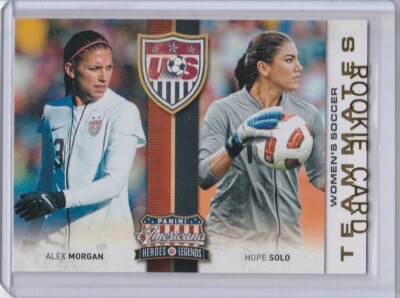 ALEX MORGAN & HOPE SOLO Dual ROOKIE CARD Women's USA SOCCER #1 RC WORLD ...